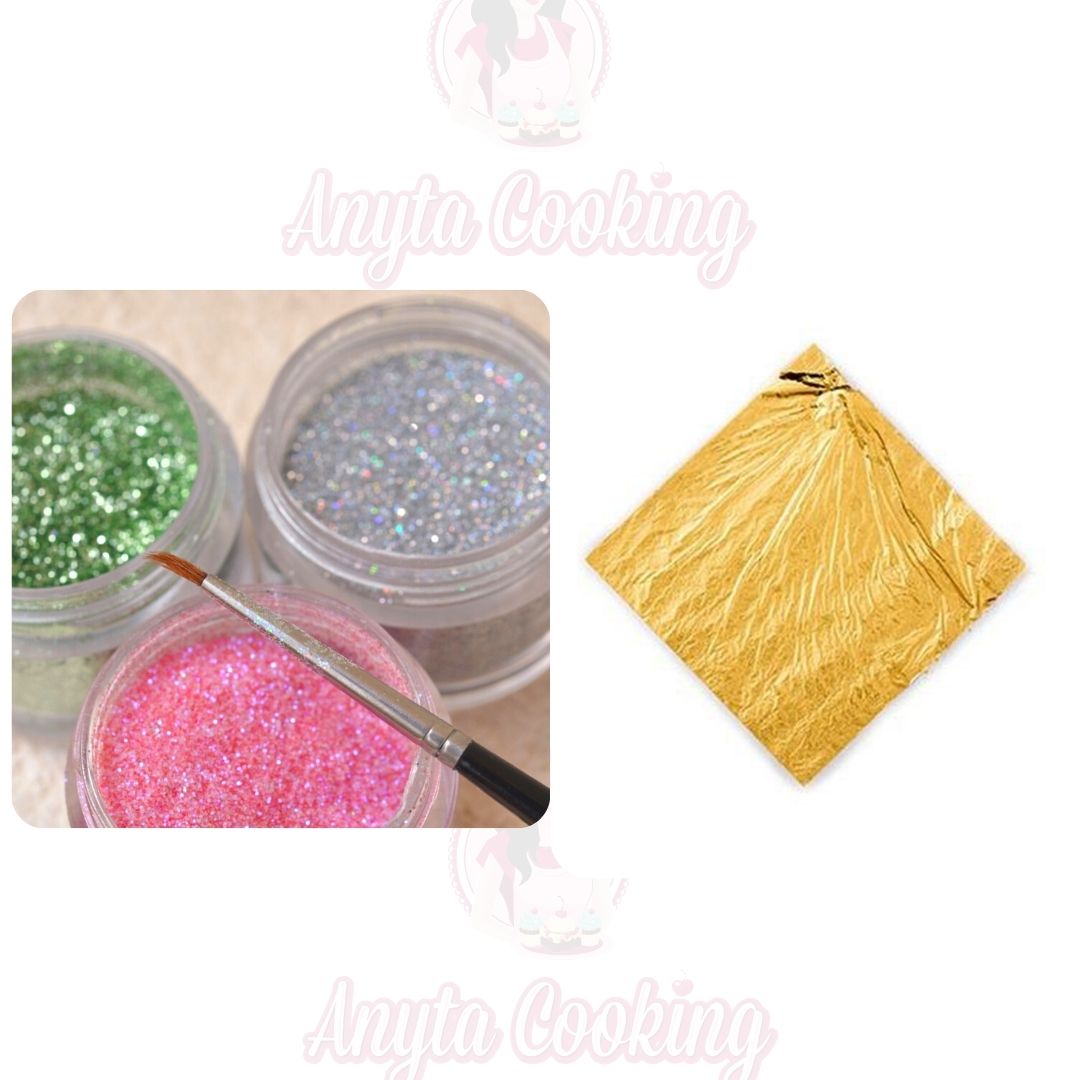 Sclipici Glitter Comestibil - Foite Aur - Anyta Cooking